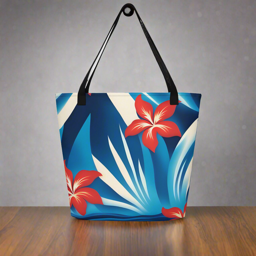 Red White and Blue Hawaiian Tote Bag – jaecrece