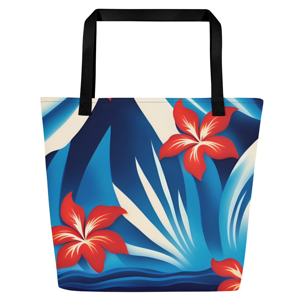 Red White and Blue Hawaiian Tote Bag – jaecrece