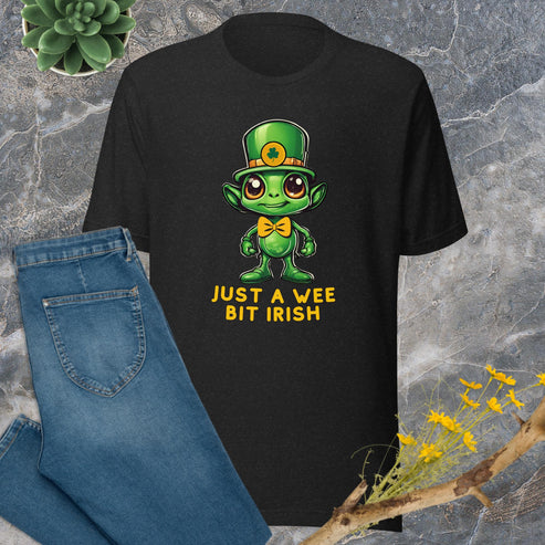 Just a Wee Bit Irish Alien St Patricks Day Adult Tee – jaecrece
