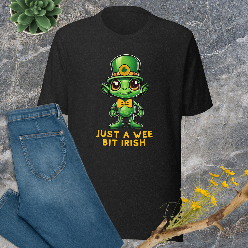 Just a Wee Bit Irish Alien St Patricks Day Adult Tee – jaecrece